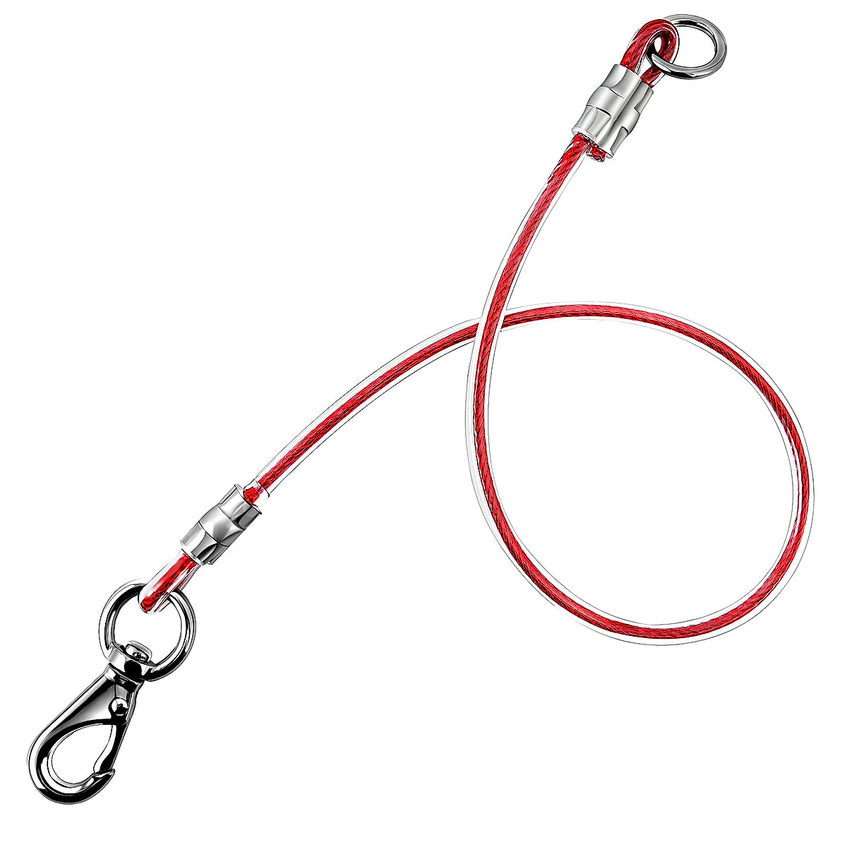 voopet Chew-Proof Dog Leash Extension Works with Any Leash & Collar & Harness - Super Strong and Durable Non-Tangle Connect Leash (Multiple leashes are Used for Multiple Dogs) Red