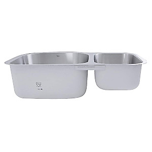 Nantucket Sinks NS3121-16 31-Inch 70/30 Double Bowl Undermount Kitchen Sink, Stainless Steel
