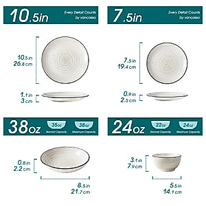 vancasso Bonbon Beige 24 Pieces Dinnerware Set and 6 Pieces 10.5 Inch Dinner Plates