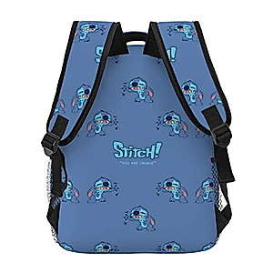 Oussma Stitch Backpack Girl's Boy's Adult's 16 Inch Double Strap Shoulder Light Weight School Bookbag Water Resistant Fits Laptop