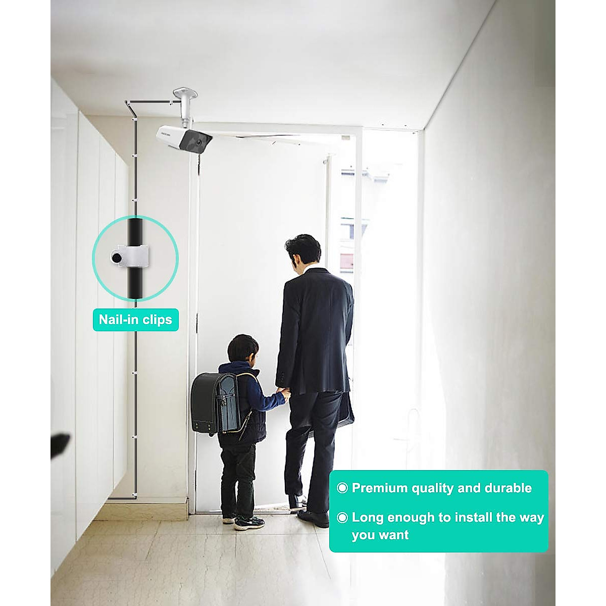 Itramax 30ft 12V DC Extension Cable 2Pack,Power Supply Extension Cord 2.1mm x 5.5mm 5521 DC Adapter Flat Female to Male Extender Wire for IP Network,CCTV Security Camera,DVRs,5V,9V,24V,Volt,25