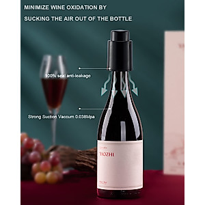 Wine Bottle Stopper, Vacuum Wine Bottle Stoppers, Reusable Wine Stoppers, Bottle Sealer Keeps Wine Fresh, 100% seal anti-leakage[2 PACK]…