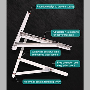 Mini Split Wall Mounting Bracket for 9000-24000 BTU Condenser, POIUNA Stainless Steel Ductless Mini Split Bracket up to 507 lbs for Air Conditioner Heat Pump Systems HVAC, Compressor
