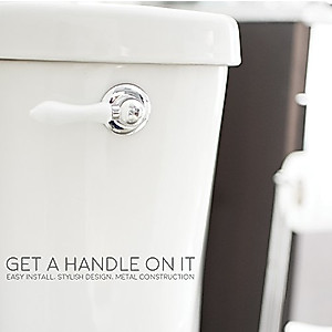 Toilet Handle Replacement Flush Lever - by LDR Global, Repair Replace Tank Flush Handles with Matching Bath Decor Parts, Universal Mount Fits Front Side and Angle Mounts