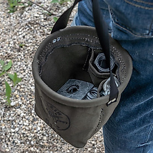 Klein Tools 5143 Canvas Tapered-Bottom Bag with Two Interior Pockets and a Snap Clip, Made of No. 10 Canvas