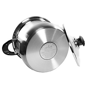 10 Qt Stock Pot 18/10 Stainless Steel Super Double Capsulated Bottom w/Glass Lid