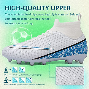 Soccer Cleats Mens Football Cleats Women Tacos de Futbol para Hombre Soccer Shoes for Big Boy Tacos de Futbol Zapatos de Futbol para Hombres Outdoor Soccer Shoes High Top Football Boots AG/FG