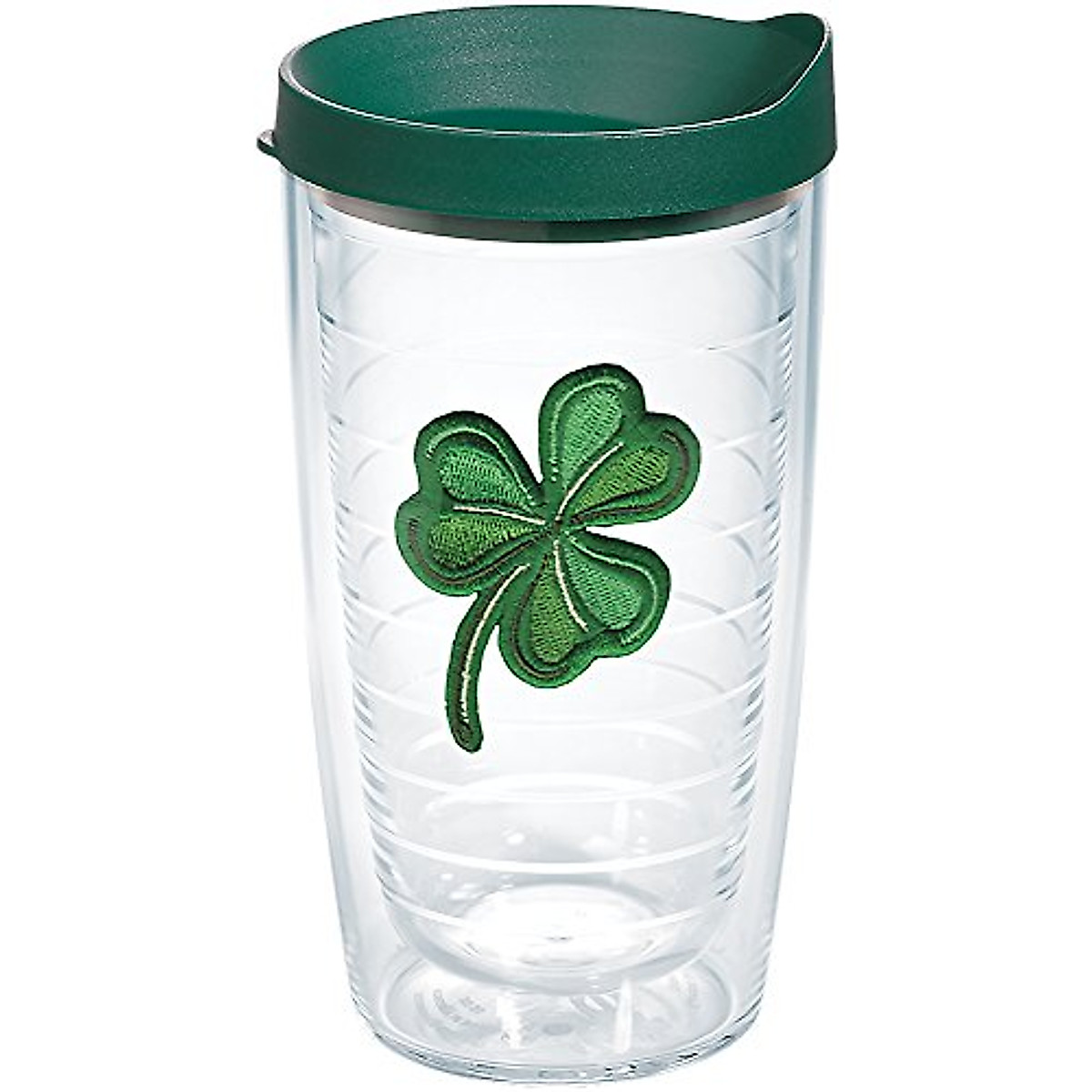 Tervis Shamrock Made in USA Double Walled Insulated Tumbler Cup Keeps Drinks Cold & Hot, 16oz, Clear