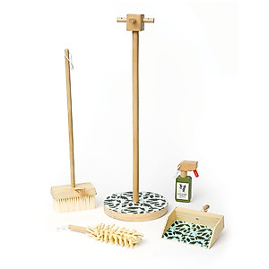 Manhattan Toy Decorative 5-Piece Wooden Pretend Housekeeping Cleaning Set for Kids 3 + Year Old and Up