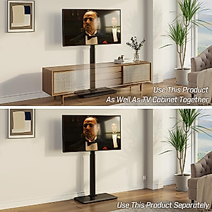 Greenstell TV Stand with LED Lights, Floor TV Stand for 32-70 inch TVs, Height Adjustable, Swivel Tall TV Stand, Eye Protection, Holds up to 110 Lbs, Max VESA 600x400mm