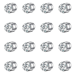 MODRSA Fake Nose Stud Fake Nose Ring Stud Mgentic Nose Stud Fake Stud Noes Ring Magnet Nose Ring Magnet Nose Piercing 3mm