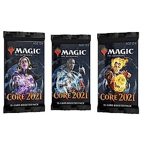 3 (Three) Booster Packs of Magic: The Gathering: Core Set 2021 M21 - 3 Booster Packs (MTG Booster Pack Draft Lot Bundle)
