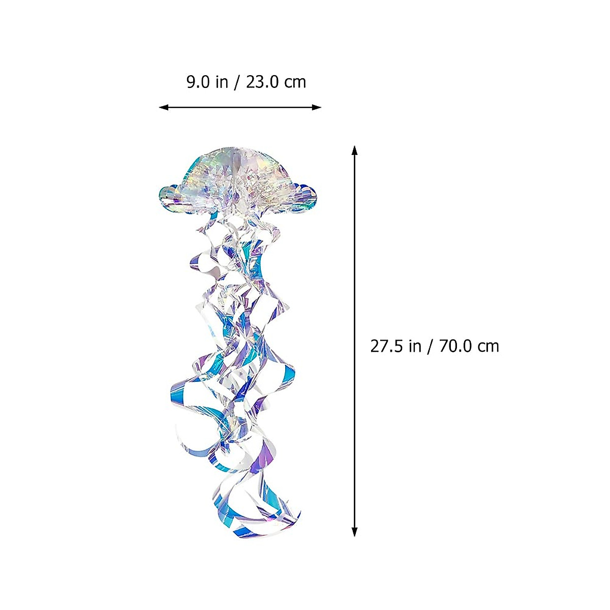 LUOZZY Christmas Ornaments Hanging Rainbow Jellyfish Ornament and Ribbons Pendant Baby Shower Party Deco