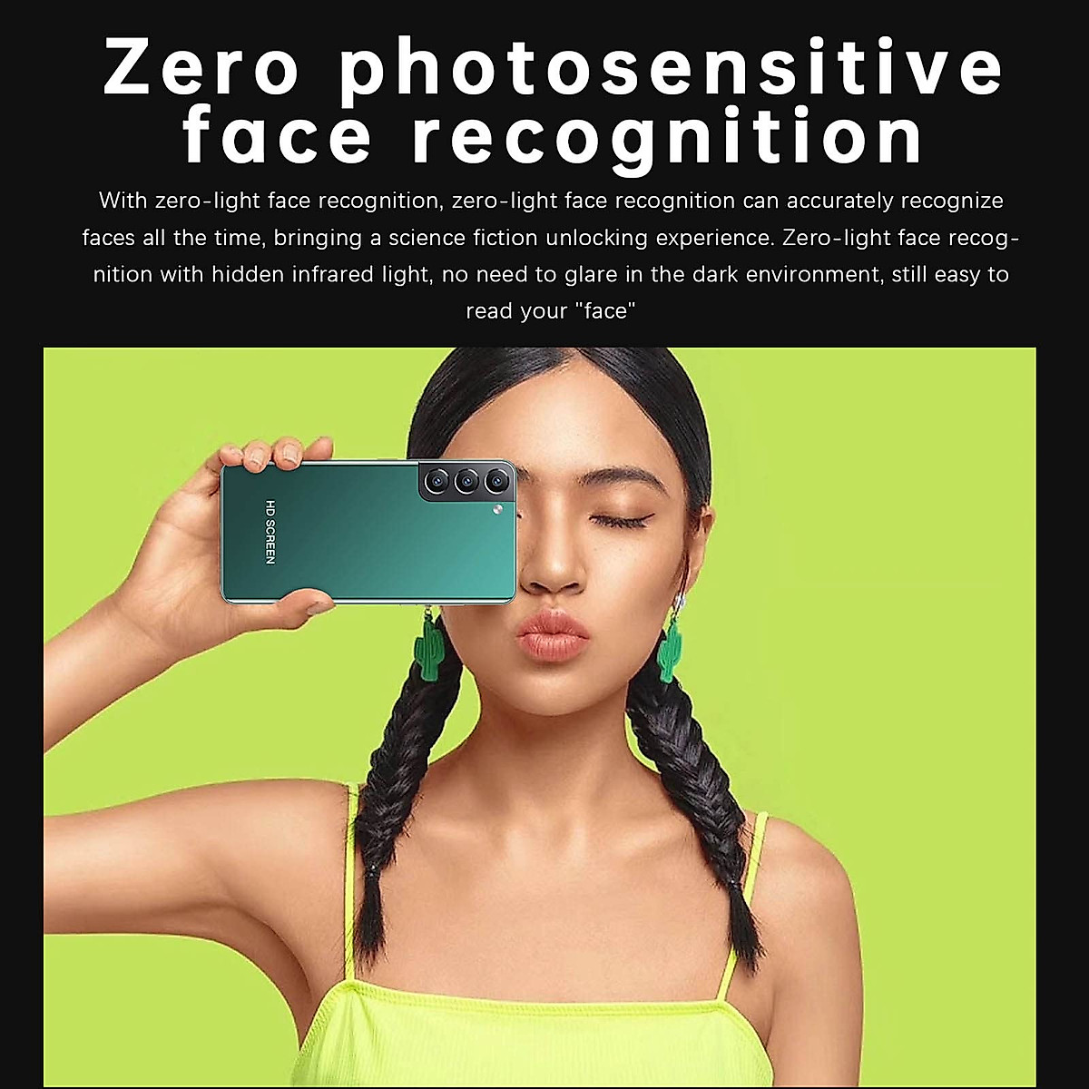 2023 Smartphone, Android Telephone S22+ 3G Smartphone Deca Core 512MB ROM 4GB RAM Mobile Phone US PLug with Earphone, Holiday Gift for Family (BLACK)