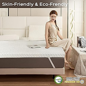 Mattress Topper Queen - 3 Inches Gel Infused Memory Foam Mattress Topper with Breathable Cover, Zero Pressure High Density Mattress Topper for Back Pain Relief, 60"x80"x3"