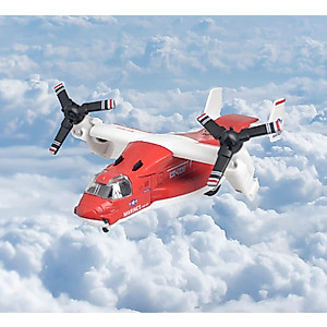Ailejia Alloy Metal Airplane US MV-22 Military Osprey Transport Helicopter Toy Model Die Cast Airplanes Army Aircraft with Pull Back Fighter Toys (Red)