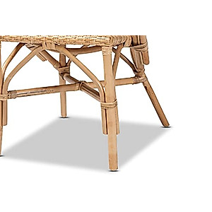 Baxton Studio Varick Modern Brown Finished Rattan Dining Chair