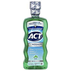 ACT Anticavity Fluoride Mouthwash, Mint, Alcohol Free, 18-Ounce Bottle (Pack of 6)