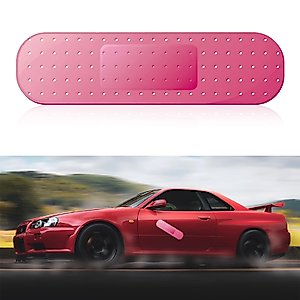 Kewucn Large Funny Bandage Vinyl Decal, 24" x 6.3" Vehicle Giant Band Aid Bandage Dent Bump Cover, Dent and Scratch Cover Sticker, Bandage Bumper Sticker for Car Truck SUV RV Boat Window (Large-Red)