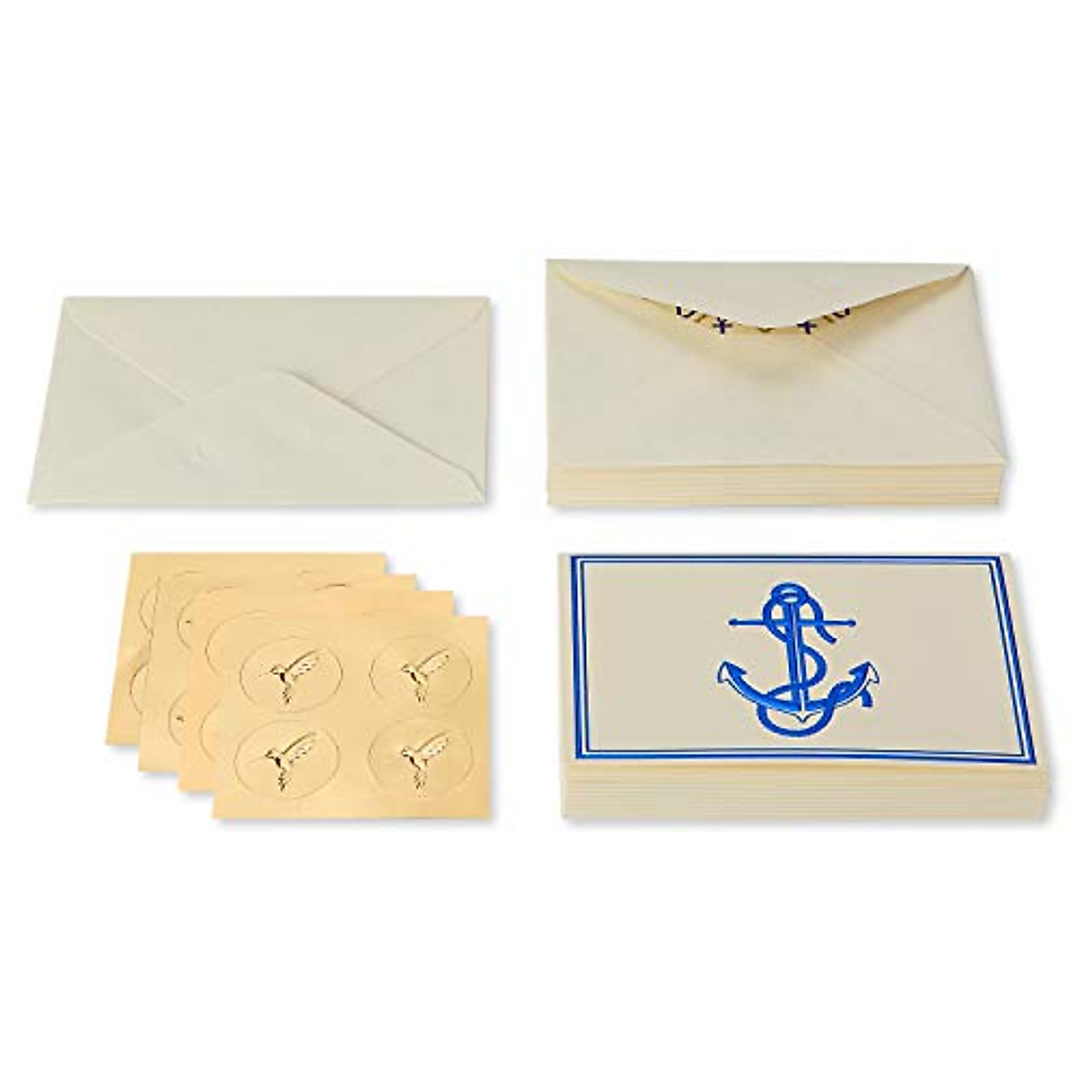 Papyrus Blank Cards with Envelopes, Nautical Anchor (16-Count)