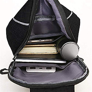 Sling Bag Crossbody Anti Theft Chest Backpack Shoulder Bag Lightweight Shoulder Slim Multipurpose Bag with USB Charging Port