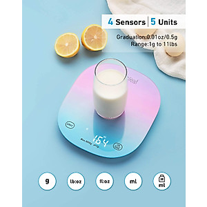 arboleaf Food Scale Rechargeable, Food Scales Digital Weight Grams and oz, Kitchen Scales Digital Weight, Smart Baking Measuring Food Scales for Kitchen Gift, Weight Loss, 0.1oz/0.5g, 22lbs/10kg