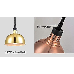 Light bulb 250W electric heat lamp food warmer light, kitchen buffet warmer infrared heating valve catering party for commercial food warmer buffet restaurant, 290mm, 4 pack