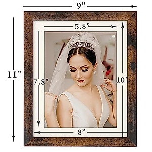 ORIVAN Picture Frames 8x10 with 6x8 Mat, Rustic Brown Photo Frames for Decoration, 2 Pack