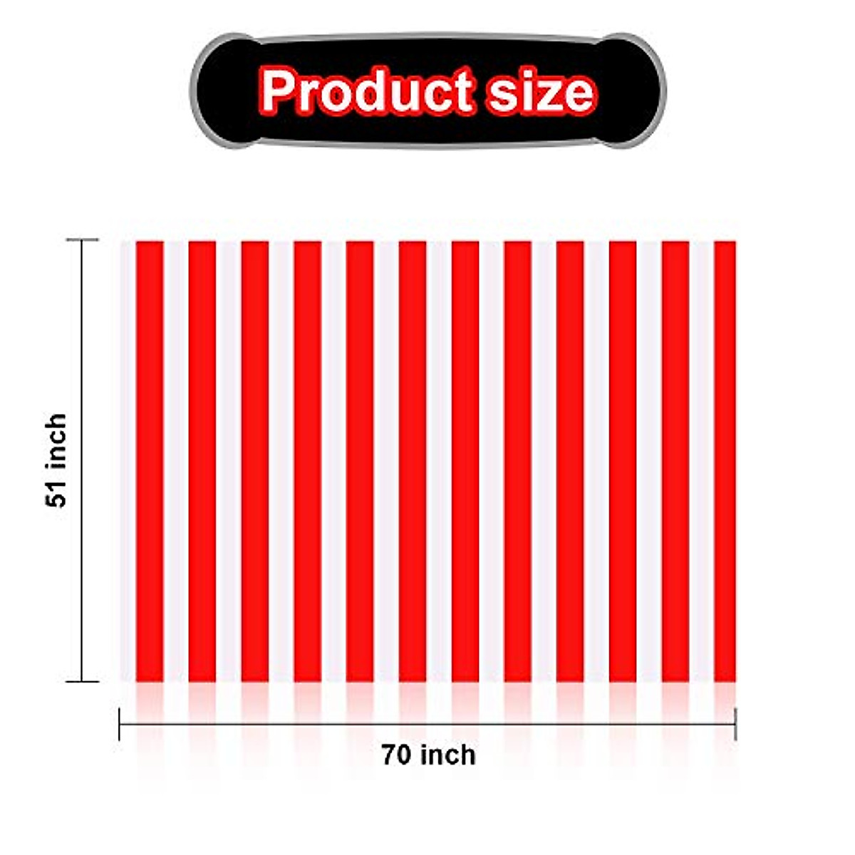 Boao 3 Piece Red and White Stripe Table Covers 51 x 71 Inch Carnival Independence Day Striped Plastic Tablecloth Rectangle Disposable Table Covers for Circus Party Decoration Supplies