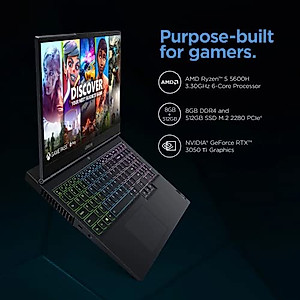 Lenovo 2023 Legion 5 15.6" 120Hz IPS FHD Gaming Laptop, AMD Ryzen 5 5600H 6-Core, GeForce RTX 3050 Ti, 16GB RAM, 1TB NVMe SSD, Backlit Keyboard, Ethernet, WiFi 6, Win11