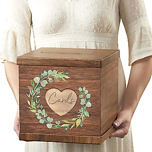 Kate Aspen Farmhouse Boho Brown Rustic Wood Wedding Card Box, Money Gift Boxes, Table Decoration (Collapsible)