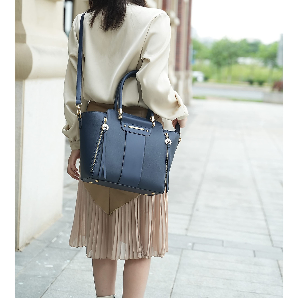 MKF Collection Tote Bag for Women, Vegan Leather shoulder bag Top-Handle Crossbody Purse Handbag