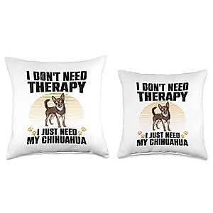 Chihuahua Gift Chihuahua Owner Accessories & Stuff Funny Design for Men Women Kids Chihuahua Lover Throw Pillow, 16x16, Multicolor