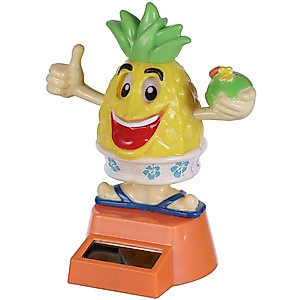 Solar Bobble Shaking Head Dancing Toy Pineapple Figure Statue Car Dash Board Ornaments for Car Vehicle Decoration
