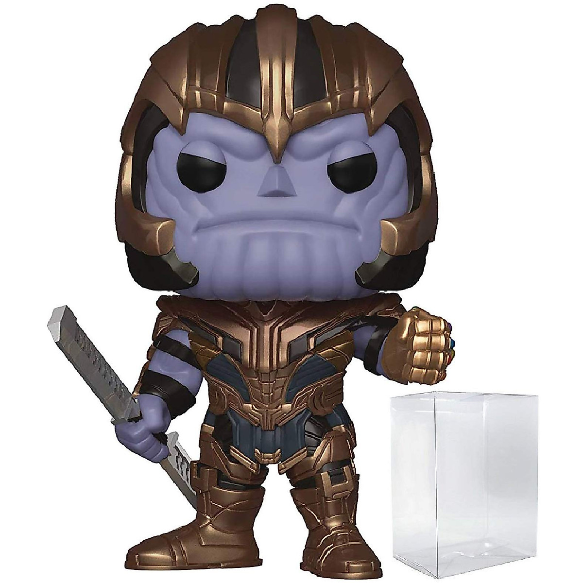 Marvel: Avengers Endgame - Thanos Funko Pop! Vinyl Figure (Bundled with Compatible Pop Box Protector Case), Multicolor, 3.75 inches