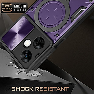 Guzhthi for Oneplus Nord N30 5G Case: Cell Phone Back Cover with Screen Protector [Lens Cap Sparkle] - Purple