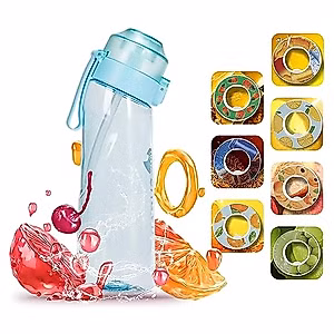 GoldenPlayer Air Bottle Up, 2023 New Upgraded Airs Up Water Bottle Starter with 7 Aerated Pods, 650ml Drinking Bottle, Water Bottle Starter Set, Leak Proof BPA Free 0 Sugar (Old blue)