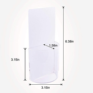 ZC GEL Remote Control Holder Wall Mount Damage-Free 2 pack, Clear Adhesive Remote Holder For Bed Sturdy Storage Box To Hold Remotes Eyeglasses Pen Key For RV,Bedroom,office