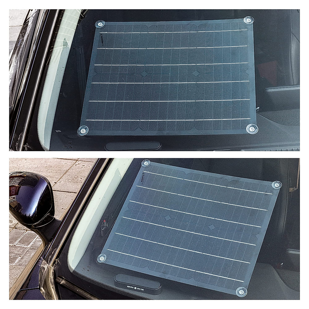 10W Solar Battery Charger 12 Volt with Upgrade Charging Algorithm, 2023 Upgraded Solar Car Battery Charger for Boat Car RV Motorcycle Marine Automotive Black