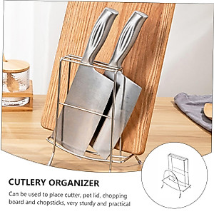 DOITOOL Kitchen Cutter Storage Metal Storage Rack 1pc Chopping Board Stand Stainless Steel Knives Cutlery Box Cutting Board Storage Kitchen Cutter Rack