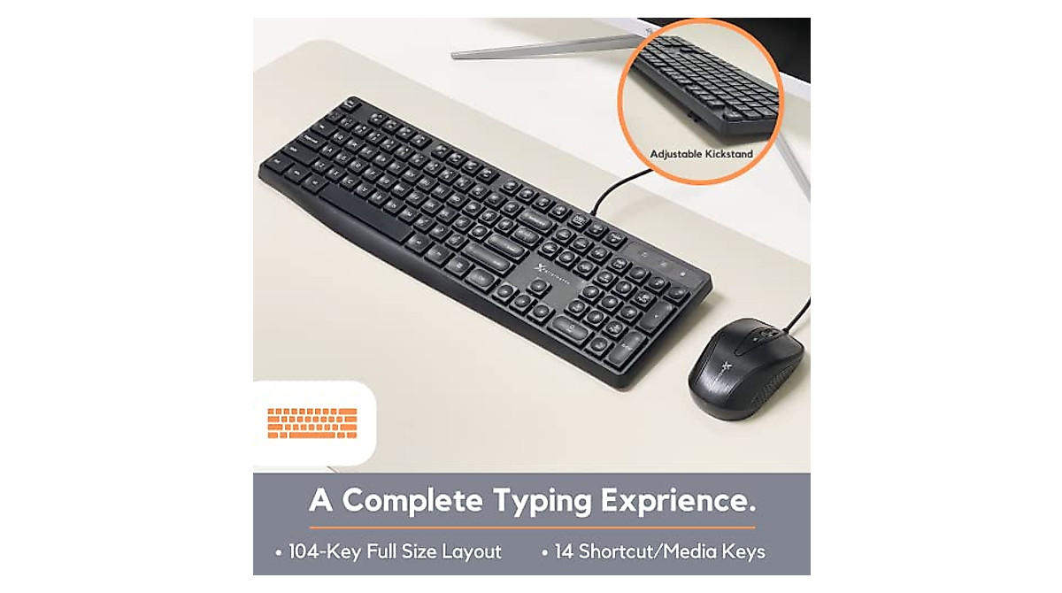 X9 USB Keyboard & Mouse Combo - Ergonomic for PC