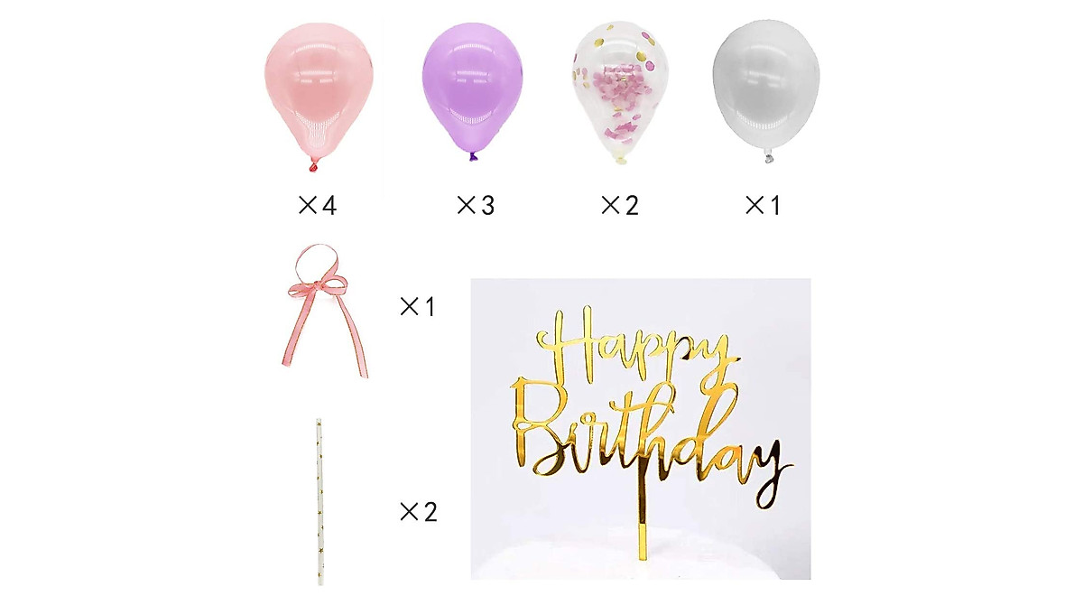 Balloons Cake Toppers - 14PCS Birthday Decor Set