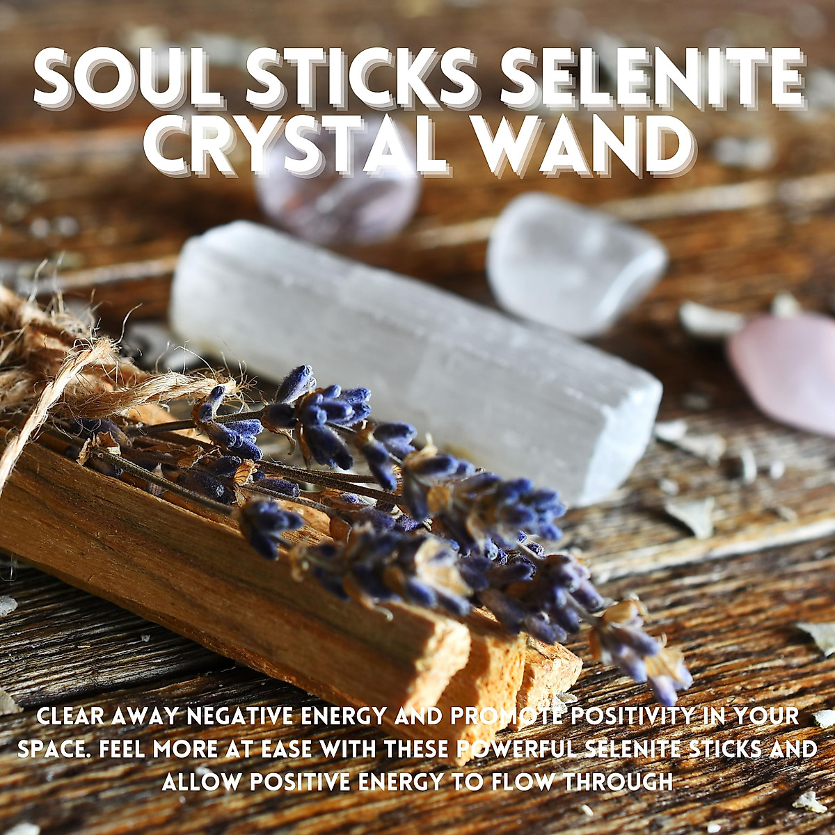 Soul Sticks 4" Selenite Crystal Wand | Variety Pack Selenite Sticks for Healing | Reiki & Metaphysical Energy Drawing | Wicca Altar Crystals Stick Healing Reiki Home Witchcraft Supplies - Pack of 20