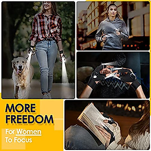 HANPURE LED Flashlight Gloves Gifts for Men, Stocking Stuffers for Men Christmas Birthday Gift Idea for Dad Husband Boyfriend Him, Lighted Gloves with Lights for Repairing Fishing Camping Cool Gadget