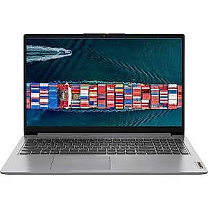 Lenovo IdeaPad 1 15.6"" HD Laptop, Athlon Silver 7120U, 4GB RAM, 256GB PCIE SSD, Webcam, Type-C, SD Card Reader, USB-A&C, Wi-Fi 6, Windows 11 + GM Accessory, Cloud Grey