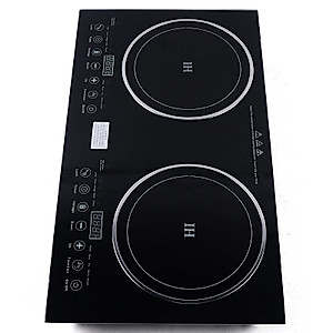 Double Induction Cooktop, 1200W and 1400W Portable Electric Induction Cooker And Ceramic-Cooker Cooktop Countertop Double Burner for Kitchen