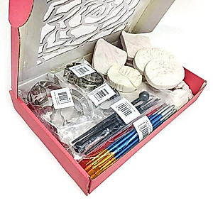 AK ART KITCHENWARE 12sets Silicone Veining Mold 5sets Petal Steel Cutters 1 Veining Board 1 Foam Pad 10 Brushes 3 Frilling Sticks 4 Cake Carved Pens 8 Modelling Tool