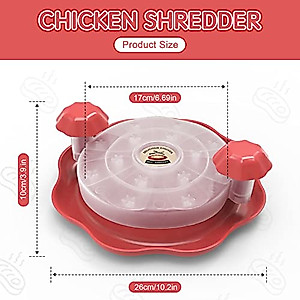 Chicken Shredder, Chicken Breast Shredder, Meat Shredder Machine with Ergonomic Handles and Anti-Slip Base, ShredMachine for Beef Pulled Pork and Chicken 10.2 inch Dishwasher Safe (Clear)