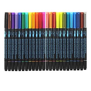 Artist's Loft 24 Watercolor Dual-Tip Markers Perfect for Drawing, Coloring, Arts & Crafts - 1 Pack