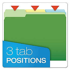 Pendaflex 84370 File Folders with Erasable Tabs, 1/3 Cut Top Tab, Letter, Assorted (Pack of 30)